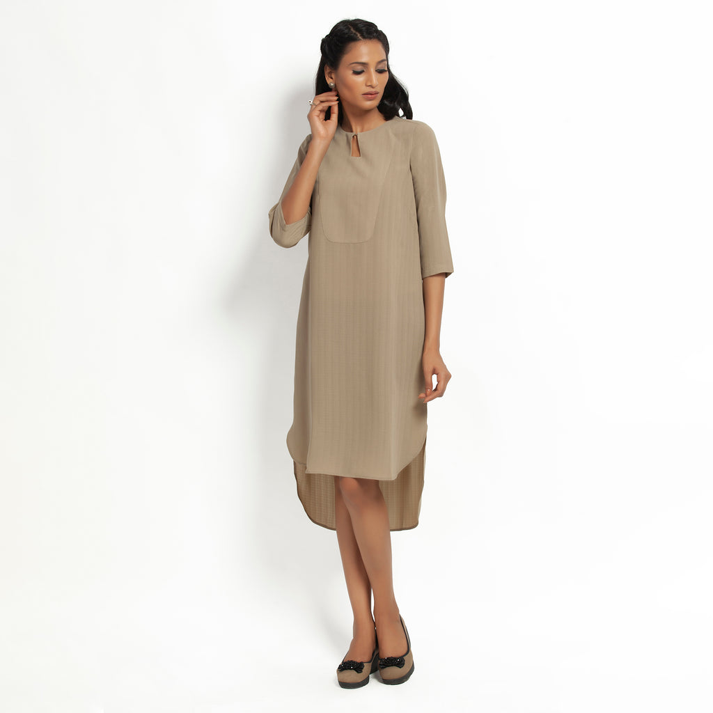 Beige Tunic With Yoke